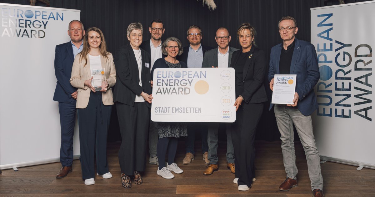 Bürgermeister Oliver Kellner nimmt European Energy Award in Düsseldorf entgegen | Stadt Emsdetten